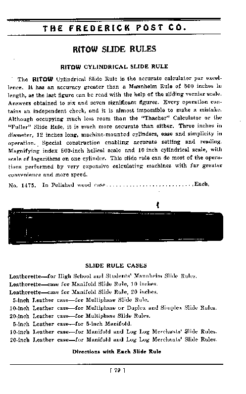Frederick Post model 1475 [1925-30]